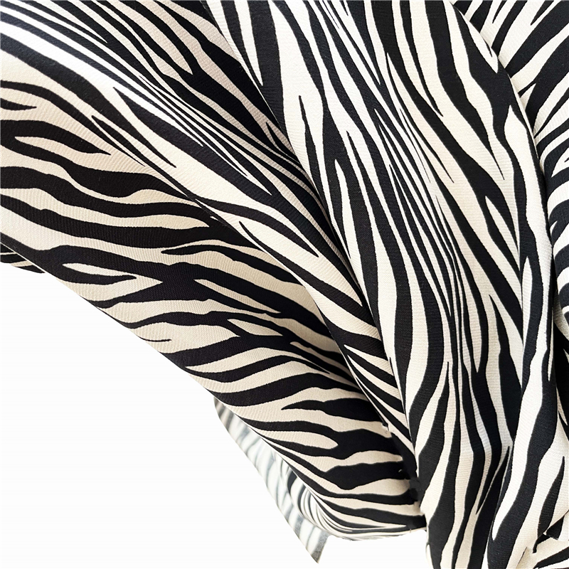 Custom 56 rayon 44 viscose satin Animal print zebra animal print fabric ...